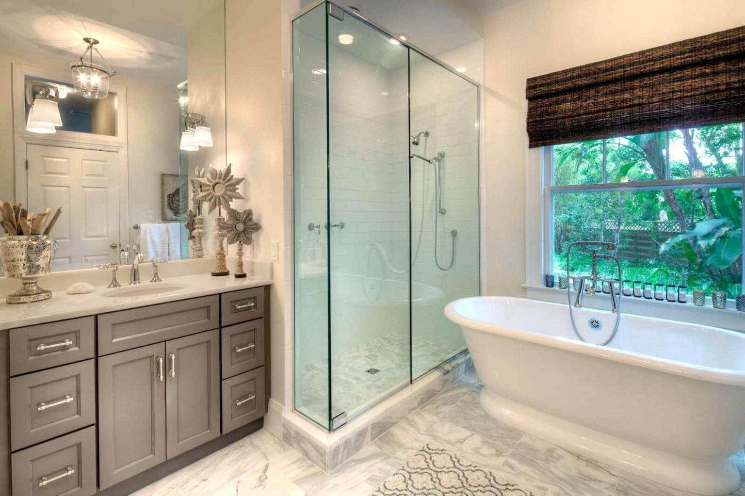 Modern Pivot Hinge Shower Door | The Huntington Shower Doors