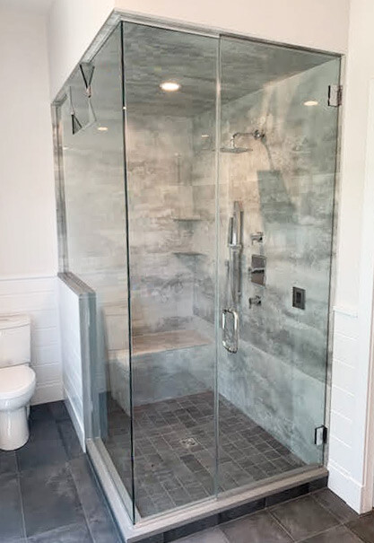 Elegant Wall Mount Hinge Shower Doors - The Huntington Shower Doors